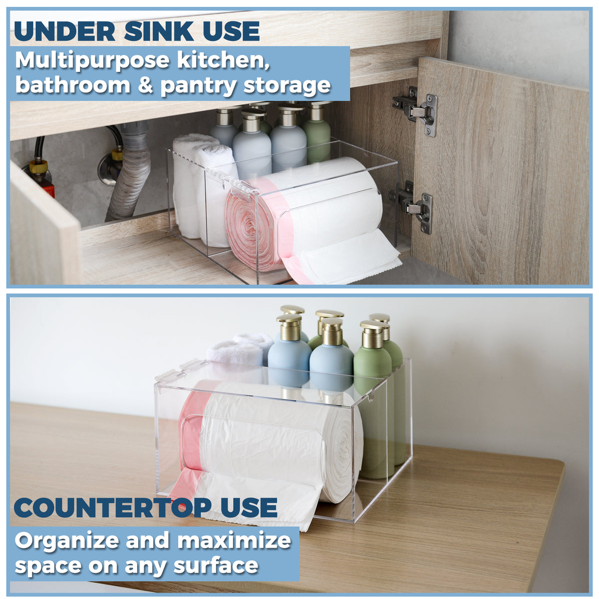 Storage Standard Trash Bag Kitchen Organizers and Storage Under Sink D